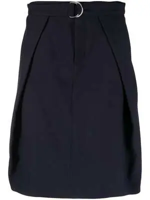 AMI Paris D-ring Buckle Midi Skirt - Blue