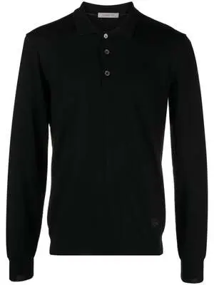Corneliani Virgin Wool Polo Sweater - Black