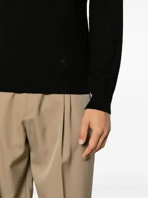 Corneliani Virgin Wool Polo Sweater - Black