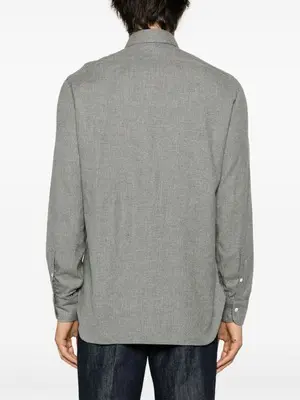 BARBA NAPOLI Check-print Cotton Shirt - Grey