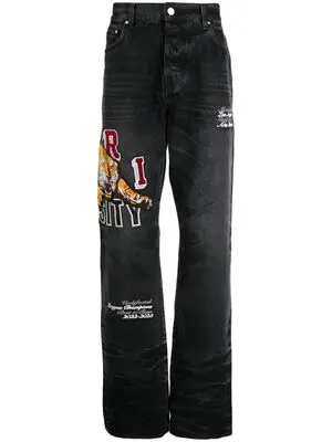 Amiri Varsity Tiger Straight-leg Jeans
