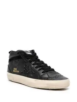 GOLDEN GOOSE Mid-star Leather Sneakers - Black