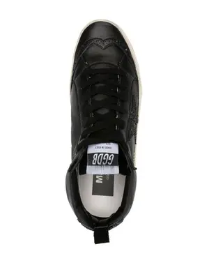 GOLDEN GOOSE Mid-star Leather Sneakers - Black