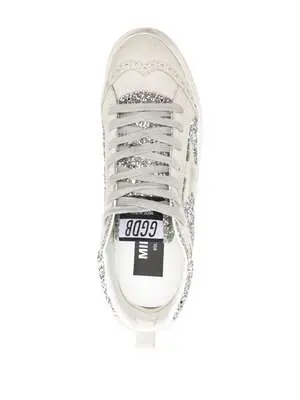 GOLDEN GOOSE Mid-star Glitter Sneakers - Silver
