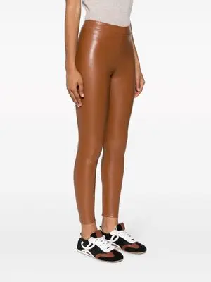 Michael Kors Ankle-zip Faux-leather Leggings - Brown
