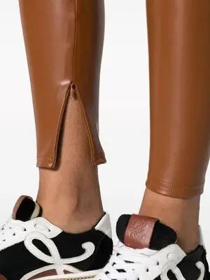 Michael Kors Ankle-zip Faux-leather Leggings - Brown