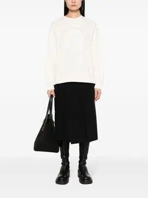 Moncler Logo-patch Cotton Sweatshirt - Neutrals