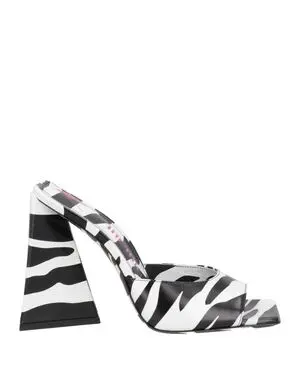 Attico Zebra-print Leather Slide Sandals - White