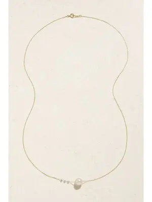 Mizuki 14-karat Pearl And Diamond Necklace