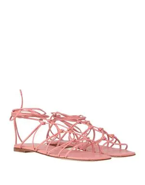 GIANVITO ROSSI Leather Tie-up Sandals - Pink