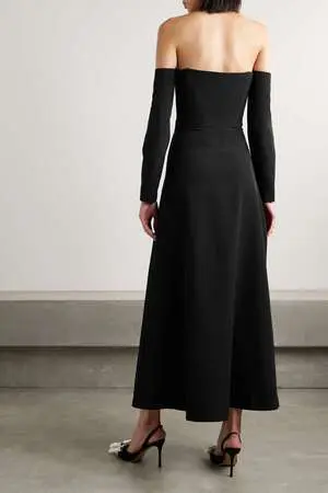 Bernadette Edie Off-the-shoulder Crepe Maxi Dress