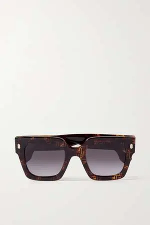 Fendi Roma Oversized Square-frame Tortoiseshell Sunglasses - Brown