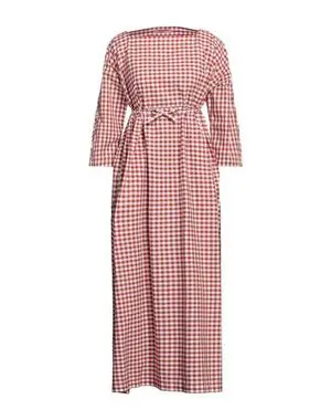 ROSÉ A POIS Midi Dress Rust Cotton