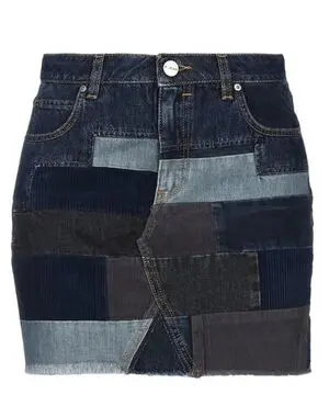 P JEAN P. Jean Denim Patchwork Skirt - Blue