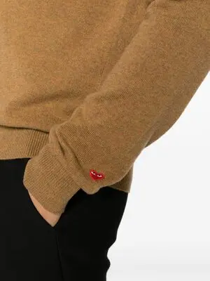 Play Comme Des Garcon V-neck Buttoned Cardigan - Brown