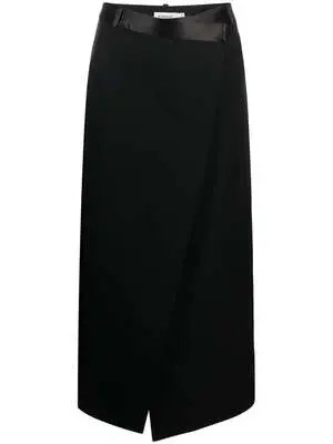 Simkhai Satin-belt Wrap Midi Skirt