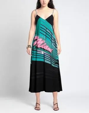 Palm Angels Multicolor Midi Dress - Black