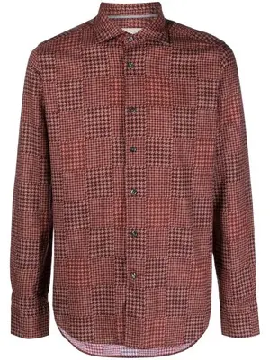 TINTORIA MATTEI 954 Dogtooth-print Cotton Shirt