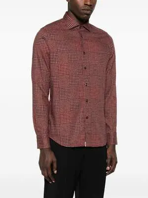 TINTORIA MATTEI 954 Dogtooth-print Cotton Shirt
