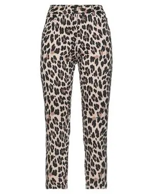 Atos Lombardini Jeans With Leopard Print And Crystal Embellishments - Sand