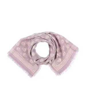 Alexander McQueen Man Scarf White Size - Wool Purple