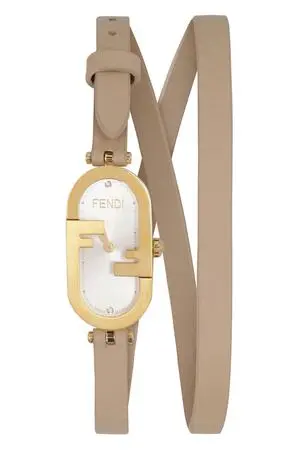 Fendi O'lock Vertical Watch With Leather Strap - Pink