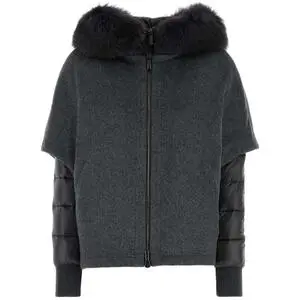 MOORER Padded Vest With Fur Detail - Multicolor