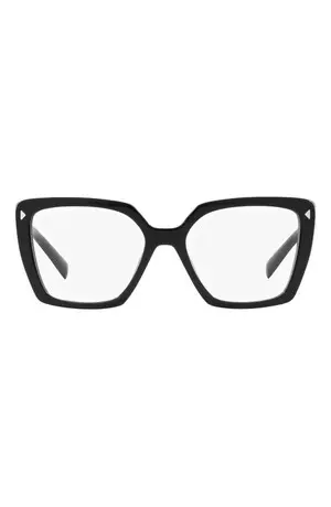 Prada 53mm Square Eyeglasses - Black