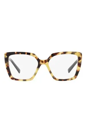 Prada Prada 53mm Square Eyeglasses Tortoise