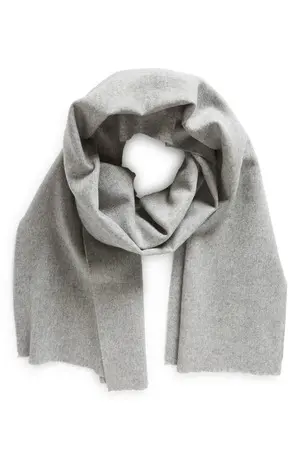 Vince Double Face Wool & Cashmere Fringe Scarf - Steel