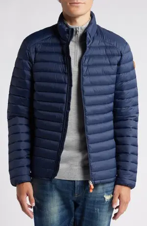 SAVE THE DUCK Alexander Quilted Puffer Jacket - Navy Blue