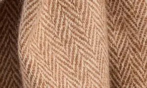 Vince Herringbone Cashmere Fringe Scarf - Walnut