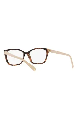 Prada 57mm Rectangular Eyeglasses - Caramel