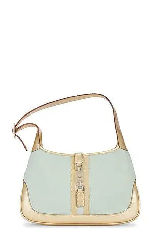 Gucci Gucci Jackie Shoulder Bag In Baby Blue,Metallic Gold Light Blue