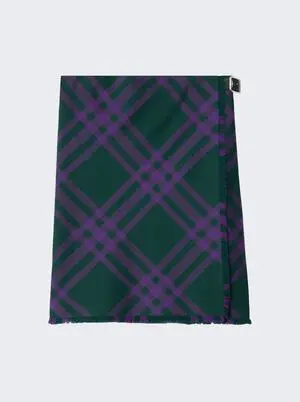 Burberry Checked Wool Kilt - Royal