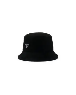 Prada Shearling Bucket Hat - Black