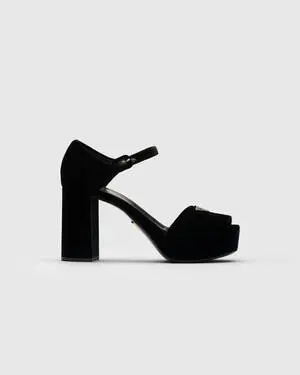 Prada Velvet Platform Sandals