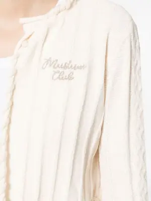 MUSIUM DIV. Logo-embroidered Ribbed Cardigan