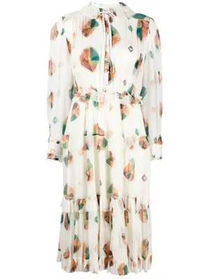 Ulla Johnson Reina Chiffon Midi Dress - Neutrals