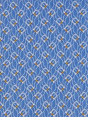 FERRAGAMO Printed Silk Tie - Blue
