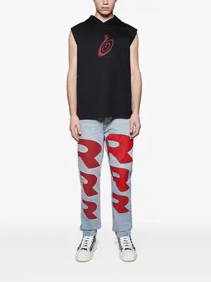 COURREGES Logo-appliqué Sleeveless Hoodie