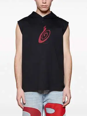 COURREGES Logo-appliqué Sleeveless Hoodie