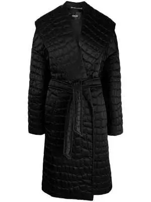 Versace Crocodile-pattern Quilted Coat