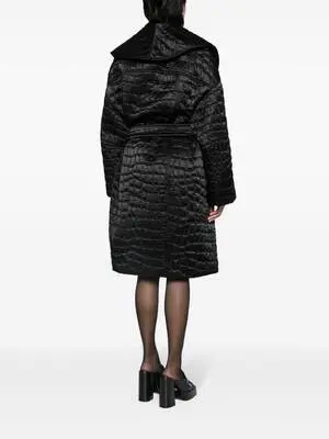 Versace Crocodile-pattern Quilted Coat