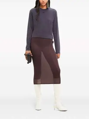 COURREGES Semi-sheer Midi Skirt - Brown