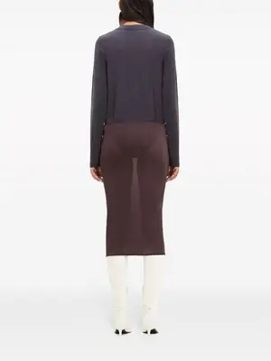 COURREGES Semi-sheer Midi Skirt - Brown