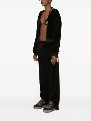 Dolce & Gabbana Logo-print Velvet Track Pants