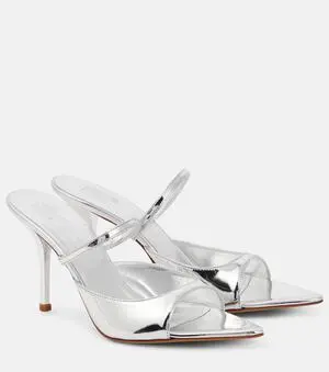 GIA BORGHINI Aimeline Metallic Faux Leather Sandals