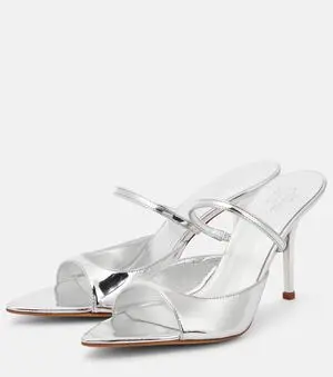 GIA BORGHINI Aimeline Metallic Faux Leather Sandals