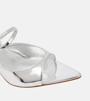 GIA BORGHINI Aimeline Metallic Faux Leather Sandals